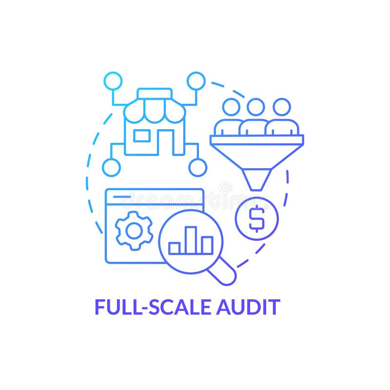 Full Scale Audit Blue Gradient Concept Icon Stock Vector - Illustration ...