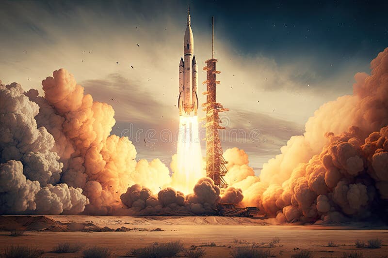 Full-scale Rocket Launch, with Countdown and Liftoff Visible in the ...