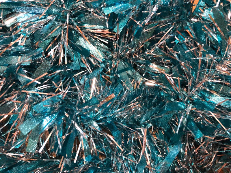 Texture of Blue Tinsel on the Entire Screen Stock Image - Image of ...