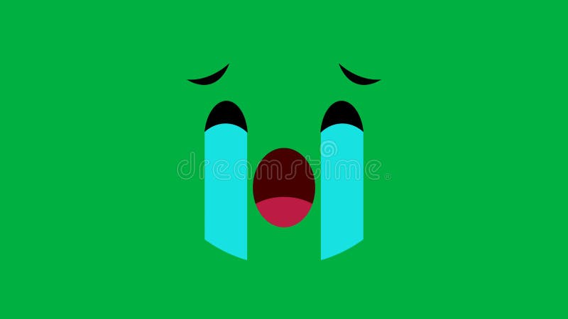 Seamless Crying Emoji Clip Isolated on Green Background Stock Footage ...