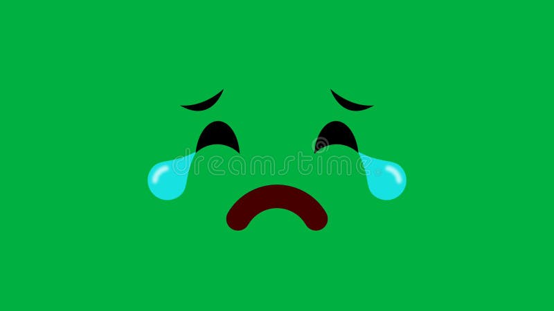 Crying Face Clip on Green Screen Stock Video - Video of character ...