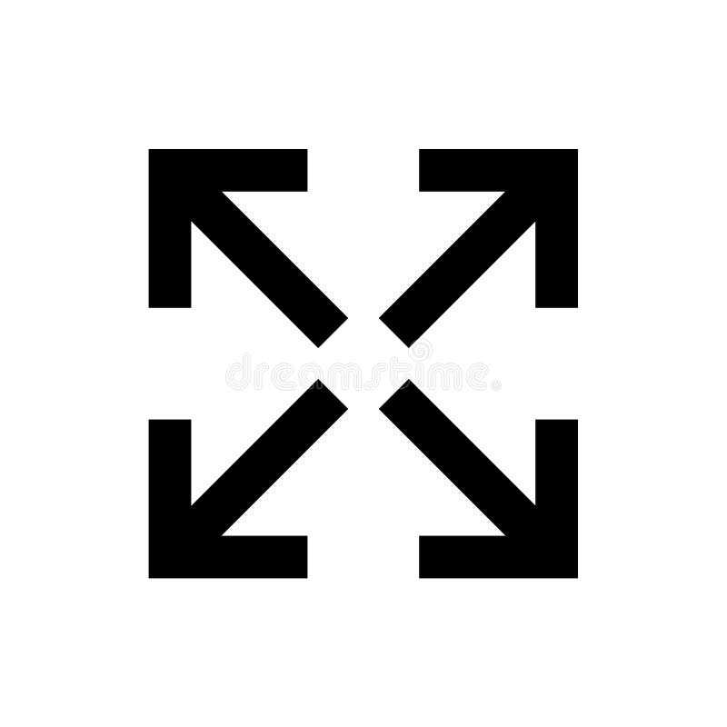 Full Screen Flat Icon, Arrows Square, Vector Illustration Isolated ...