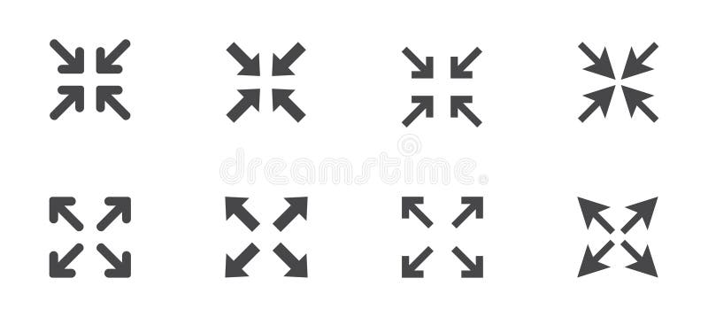 Full Screen Icon Interface Menu Cursor Bitton Application Size Control Pointer Web Ui Line