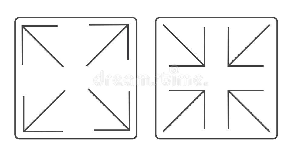 Full Screen Icon Interface Menu Cursor Bitton Application Size Control Pointer Web Ui Line