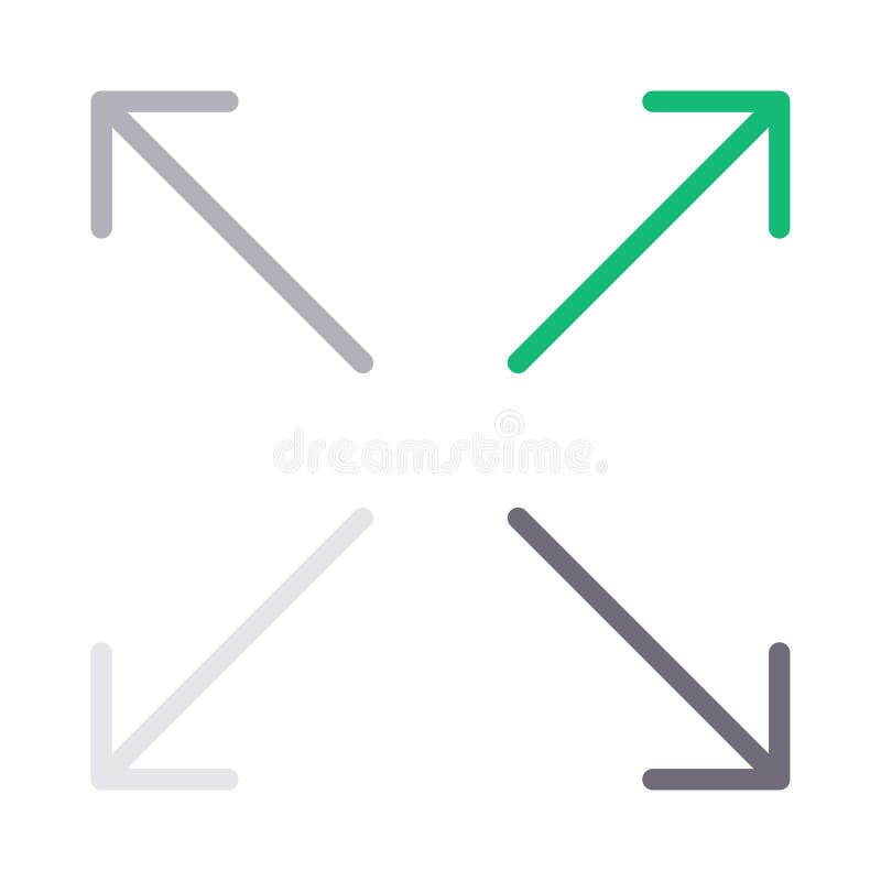 Full Screen Vector Color Line Icon Stock Vector - Illustration of media ...