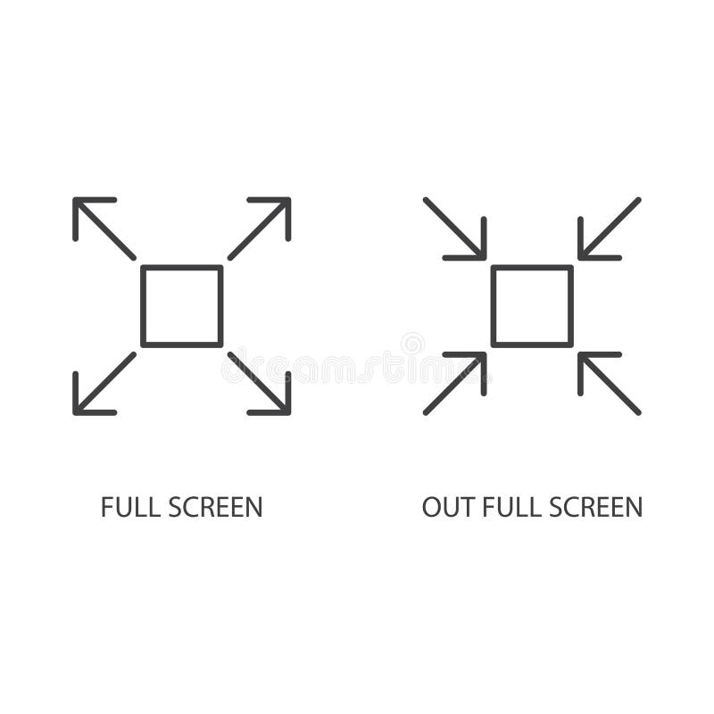 In Full Screen, Out Full Screen Icon Icon Vector Stock Vector ...