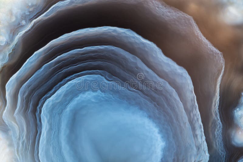 Fragment of Blue Layered Agate Stock Image - Image of beautiful, rock ...