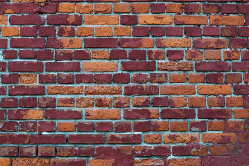 Full-screen Texture of an Old Orange-maroon Brick Wall Stock Photo ...