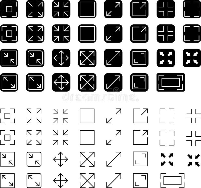 Full Screen Vector Icon. Full Screen and Exit Full Screen Icon ...