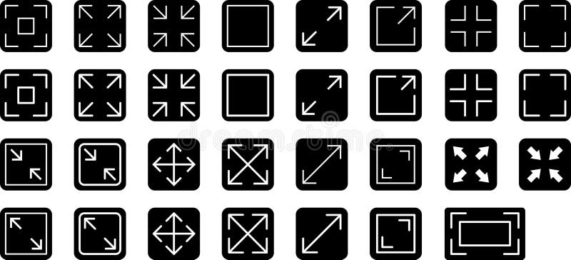 Full Screen Vector Icon. Full Screen and Exit Full Screen Icon ...