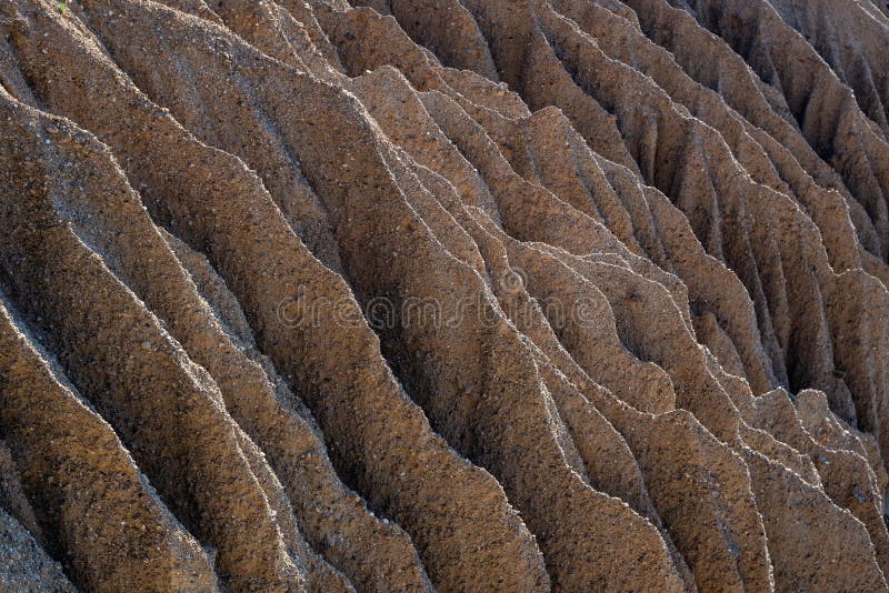 Full-screen View of Eroded Earthen Slopes Stock Image - Image of slopes ...