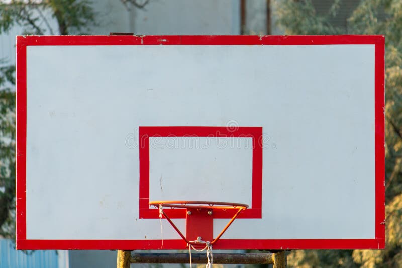 Full Screen White-red Basketball Backboard Stock Image - Image of ...