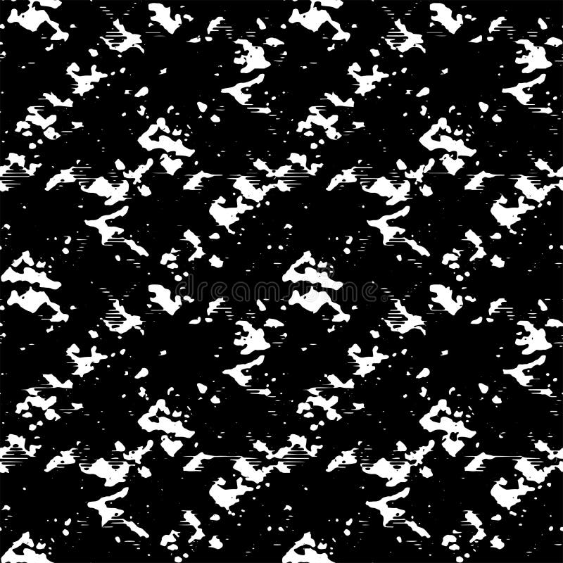 Full Seamless Abstract Distressed Pattern. Black and White Dress Fabric ...