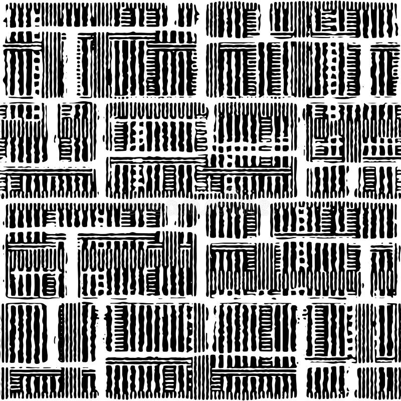 Full Seamless Distressed Lines Pattern. Monochrome Vector. Black and ...