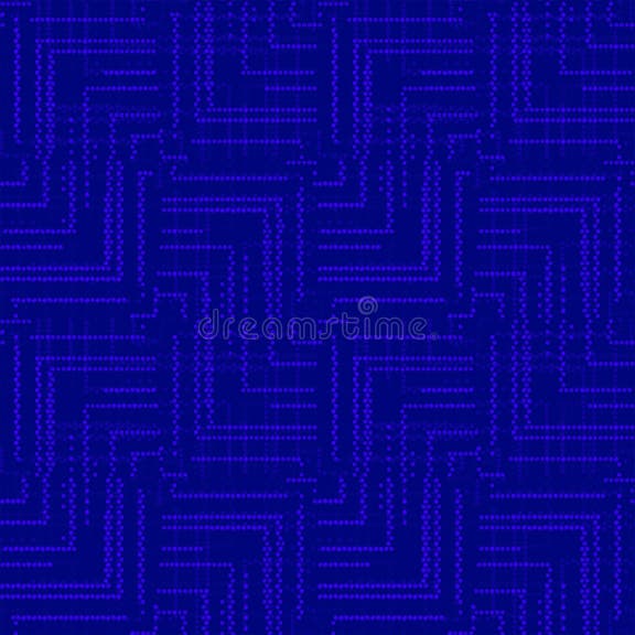 Seamless Dots and Lines Pattern Vector for Decoration. Blue Monochrome ...