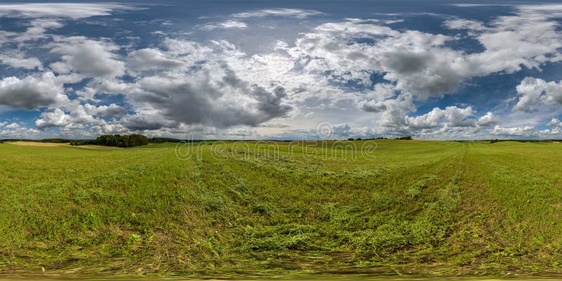 Full Seamless Hdri 360 Panorama among Farming Field with Cut Grass and ...