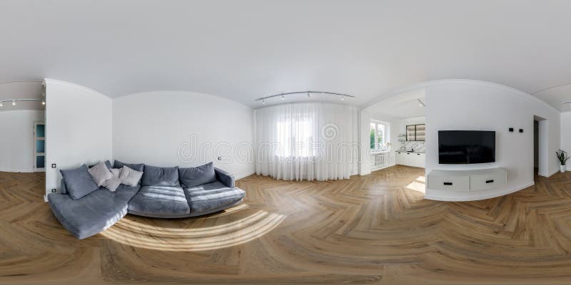 Full Seamless Hdri 360 Panorama in Interior of Guest Living Room Hall ...
