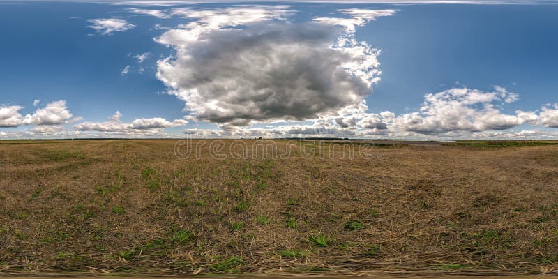 Full Seamless 360 Hdri Panorama View among Farming Fields with Clouds ...