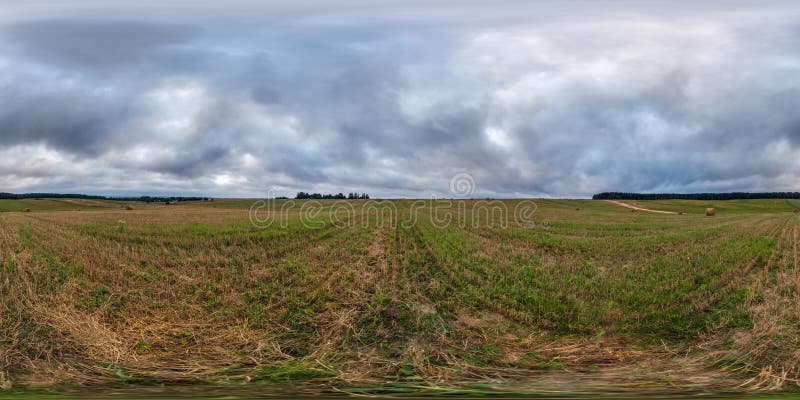 Full Seamless 360 Hdri Panorama View among Farming Fields with Clouds ...