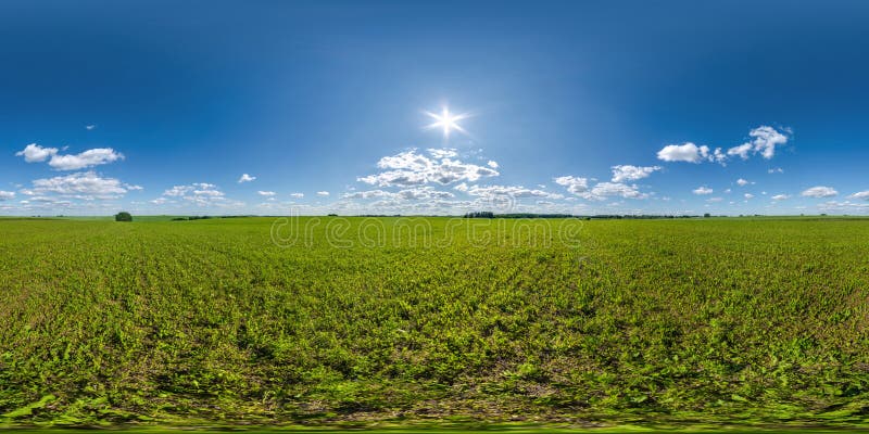 Full Seamless 360 Hdri Panorama View among Farming Fields with Sun and ...