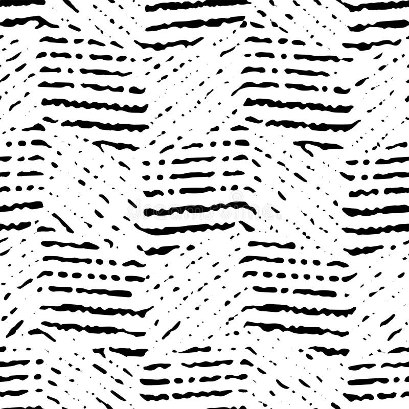 Full Seamless Modern Distressed Lines Pattern Vector. Classic Black and ...