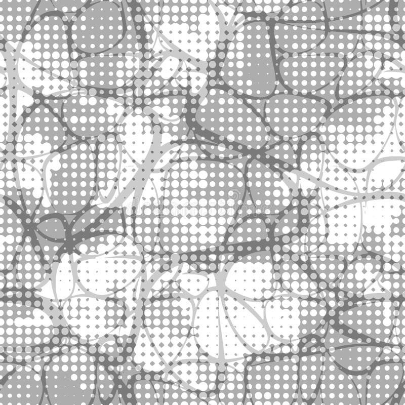 Seamless Modern Halftone Pattern Vector. Classic Black and White ...