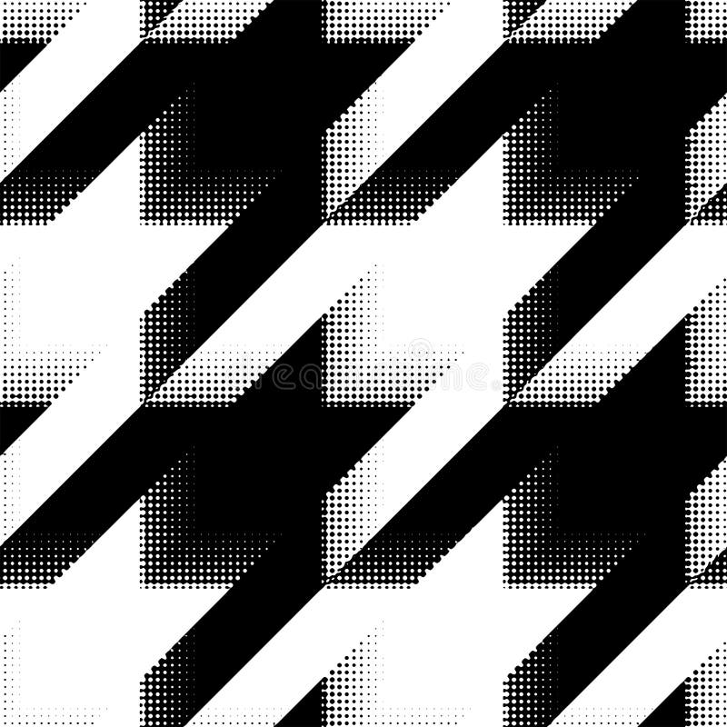 Full Seamless Modern Halftone Shapes Pattern Vector. Classic Black and ...
