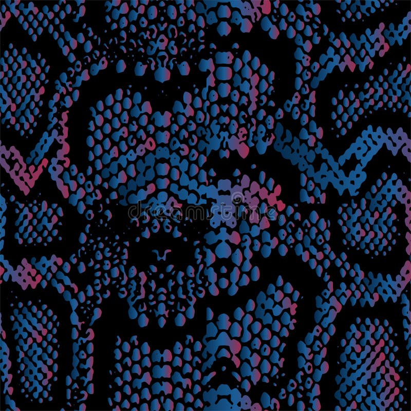 Seamless Snake Animal Skin Texture Pattern Vector. Blue Snake Leather ...