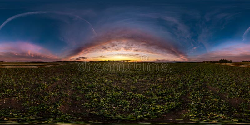 Seamless Hdri Panorama 360 Degrees Angle View of Dark Blue Sky before ...