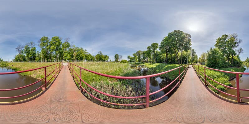 Full Seamless Spherical 360 Hdri Panorama on Iron Steel Pedestrian ...