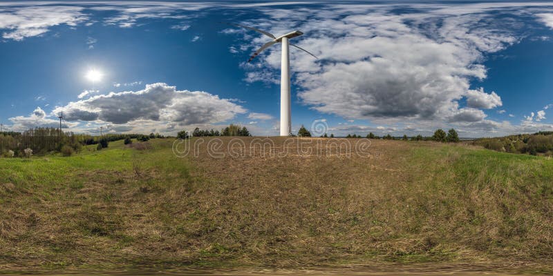 Full Seamless Spherical 360 Hdri Panorama View Near Huge Windmill ...