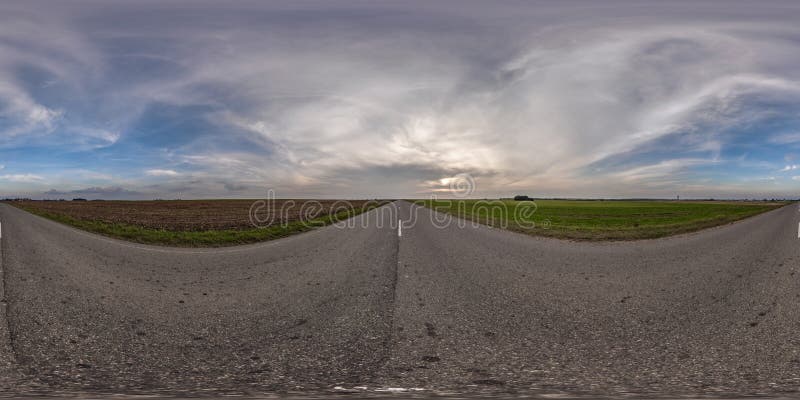 Full Seamless Spherical Hdri 360 Panorama View on No Traffic Asphault ...