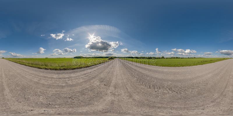 Full Seamless Spherical Hdri 360 Panorama View on No Traffic Gravel ...