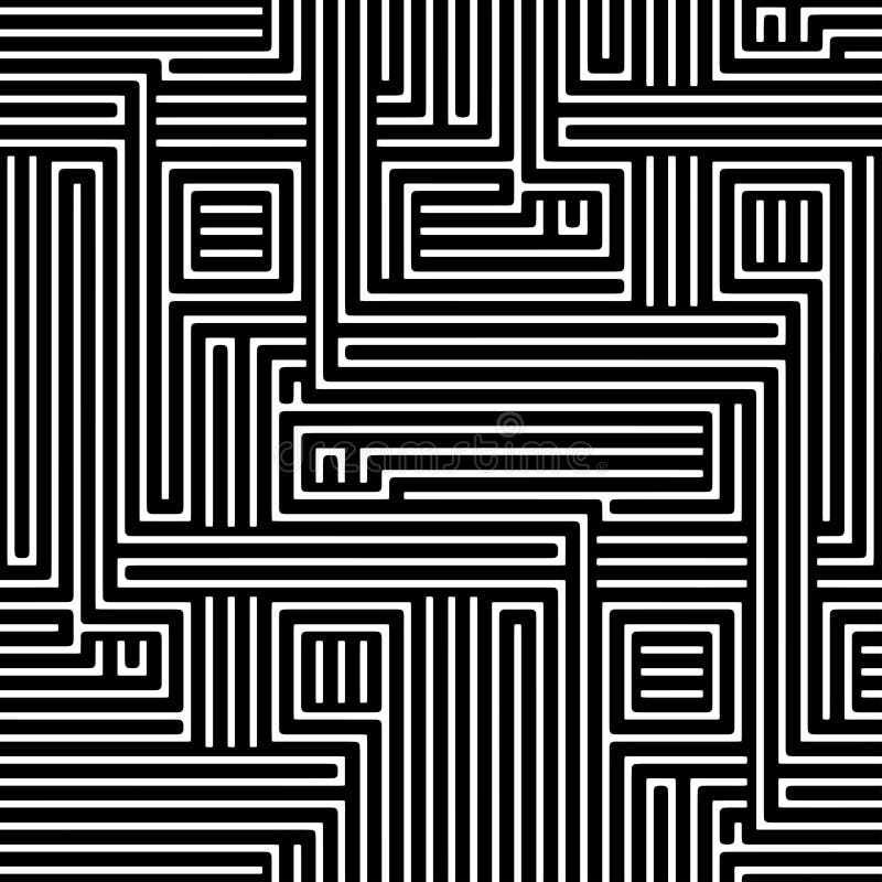 Seamless Abstract Ornate Maze Geometric Background. Print Texture ...