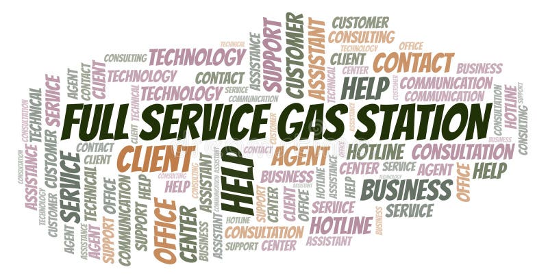 Full Service Gas Station Word Cloud. Stock Illustration - Illustration ...