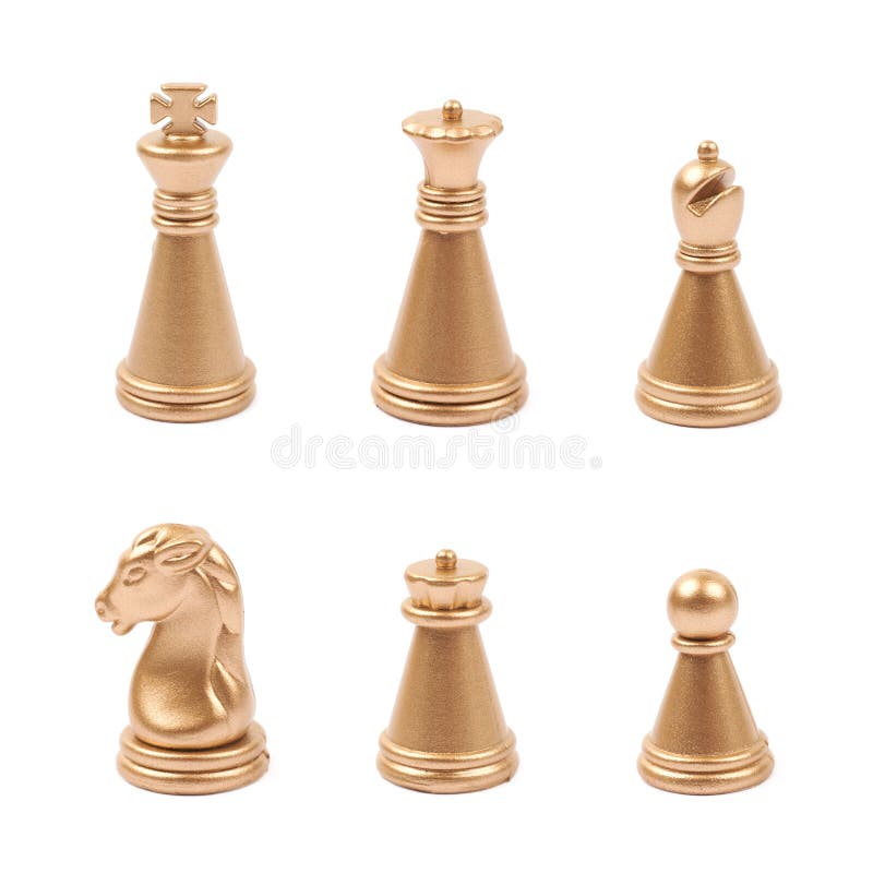 Golden Queen Chess Figure Isolated Stock Photo - Image of golden, plan ...
