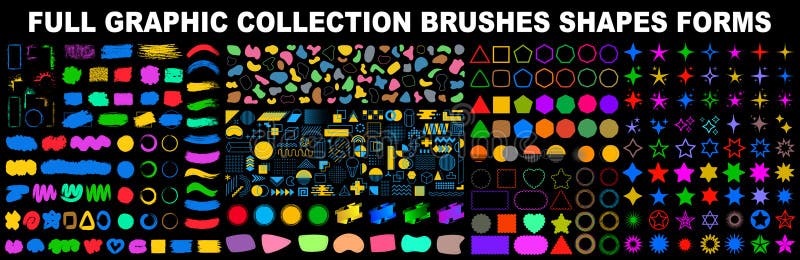 Full Set Graphic Geometric Shapes and Forms Stock Illustration ...