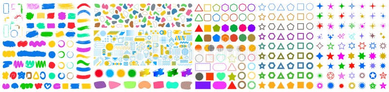 Full Set Graphic Geometric Shapes and Forms - Vector Stock Vector ...