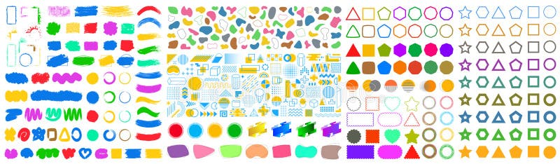 Full Set Graphic Geometric Shapes and Forms Stock Vector - Illustration ...