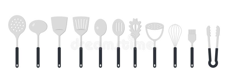 Pasta Server Flat Icon for Web. Simple Spaghetti Draining Utensil Sign ...