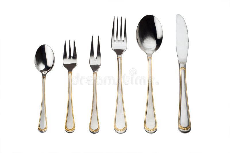 Full set of Silverware stock photo. Image of white, knife - 13372362