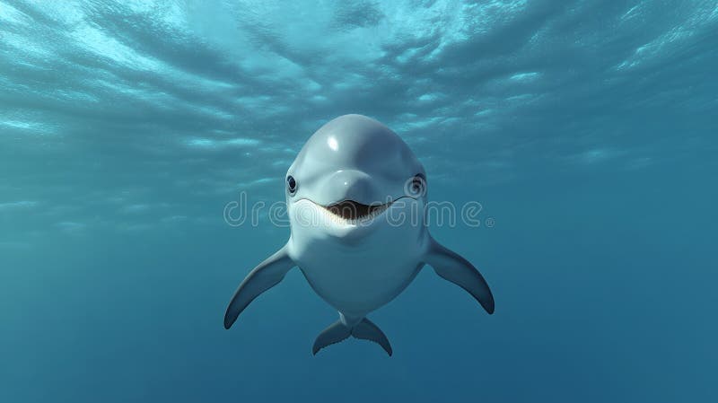 Dolphin Swimming in Ocean, Underwater Dolphin View Stock Photo - Image ...