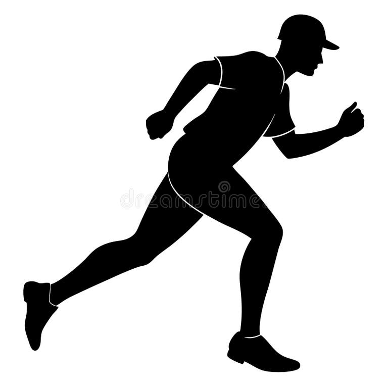 Baseball Player Running Silhouette Vector 1 Stock Vector - Illustration ...