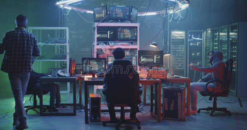 Young Hackers Fleeing after Failure Stock Image - Image of professional ...