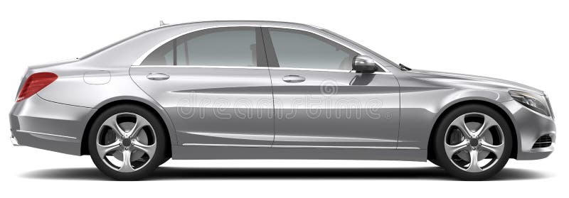 Full-size Luxury Car - Side View Stock Image - Image of silver, tire ...