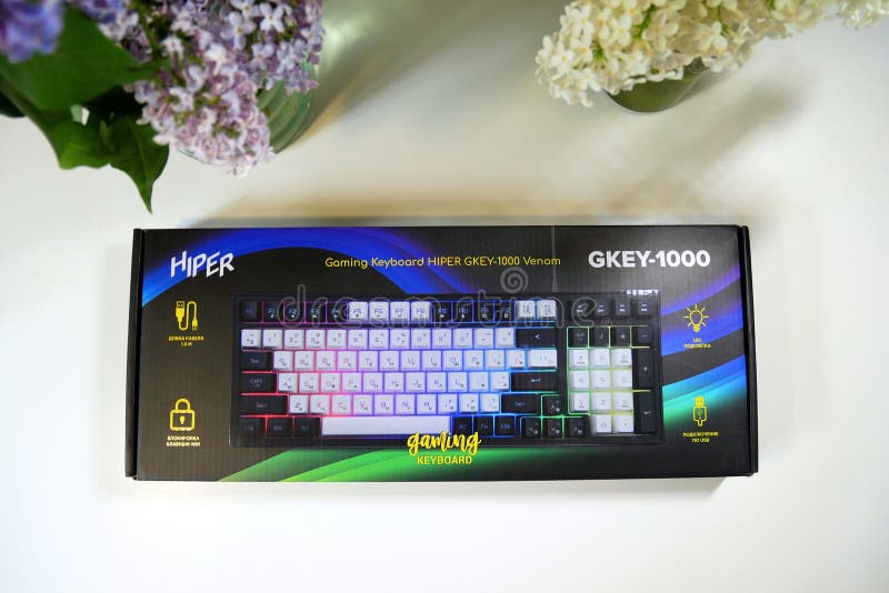 Full-size Keyboard with Colorful Keys. Keyboard for Games Editorial ...