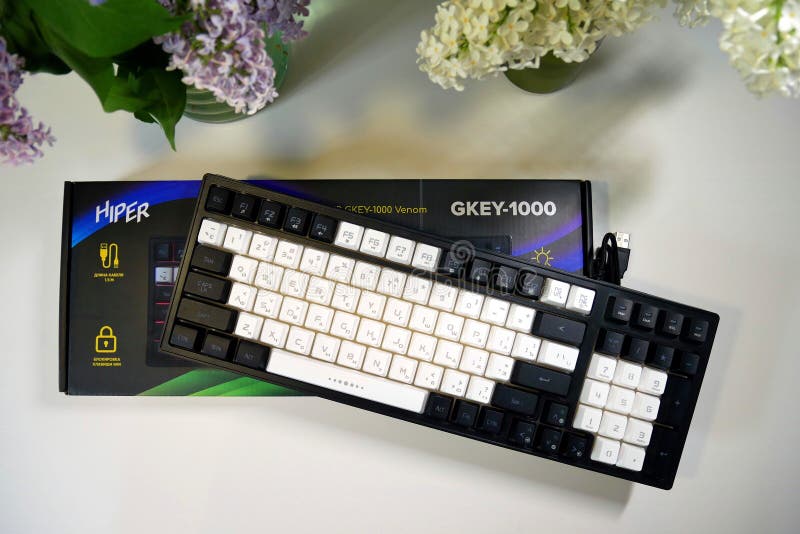 Full-size Keyboard with Colorful Keys. Keyboard for Games Editorial ...