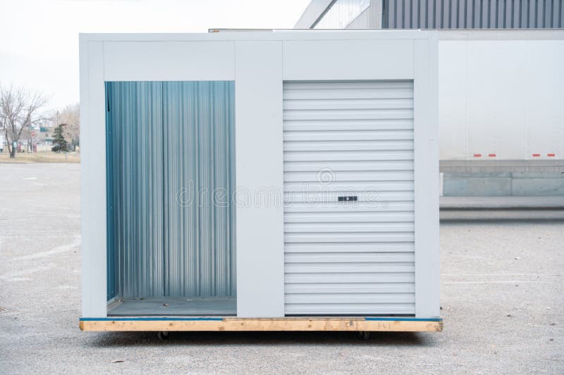 Full Size Storage Unit on Display in Parking Lot Stock Image - Image of ...