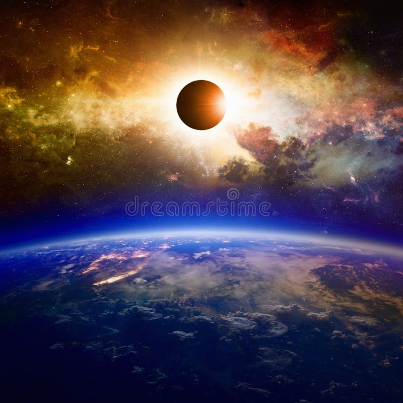 Total Solar Eclipse Phases. Composite Solar Eclipse Stock Illustration ...