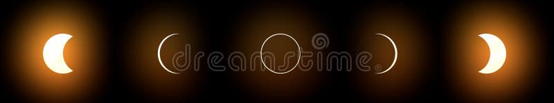 Full Solar Eclipse Set in Different Phases 3d-rendering Stock ...